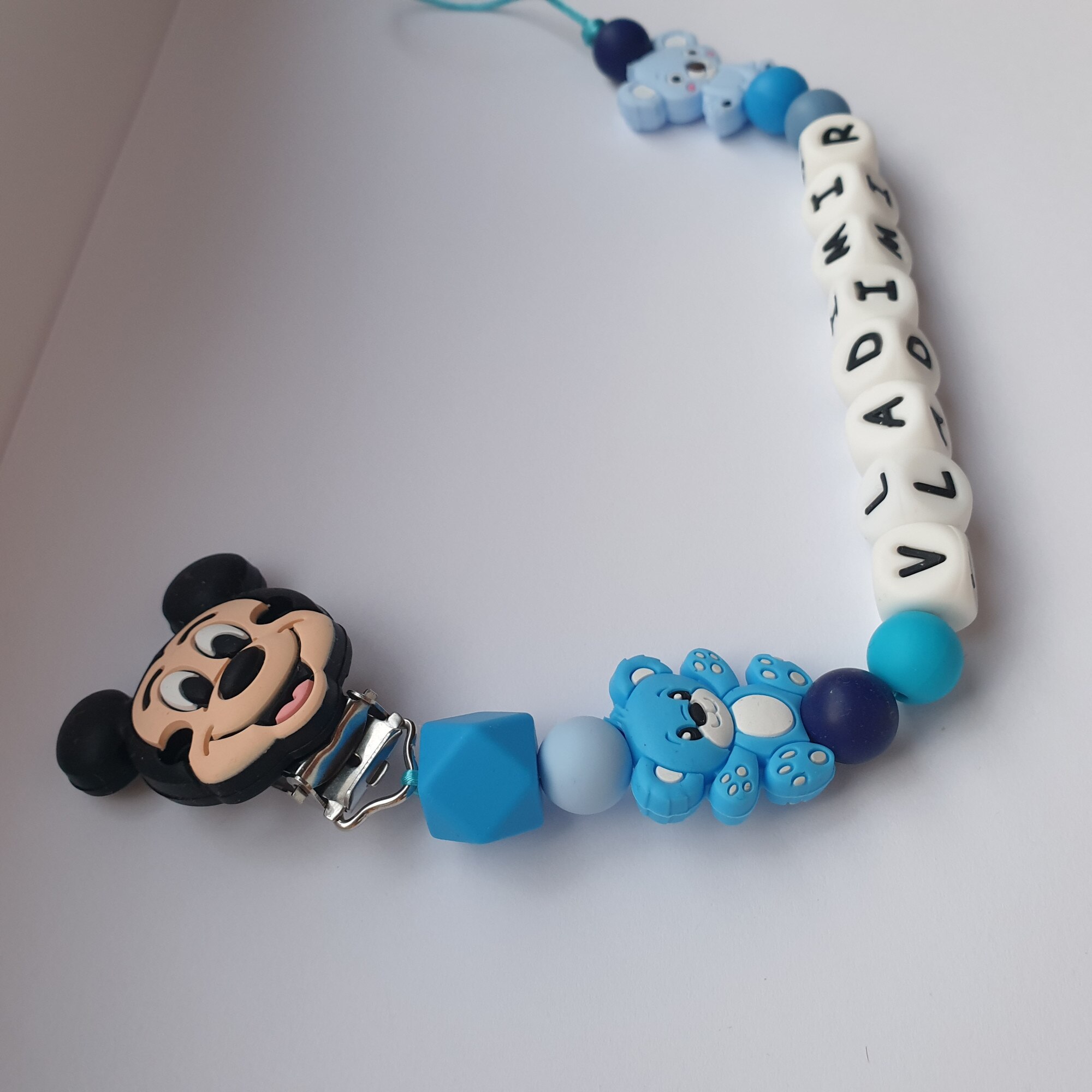 Lantisor personalizat pentru suzeta din silicon alimentar/ursulet - eMAG.ro