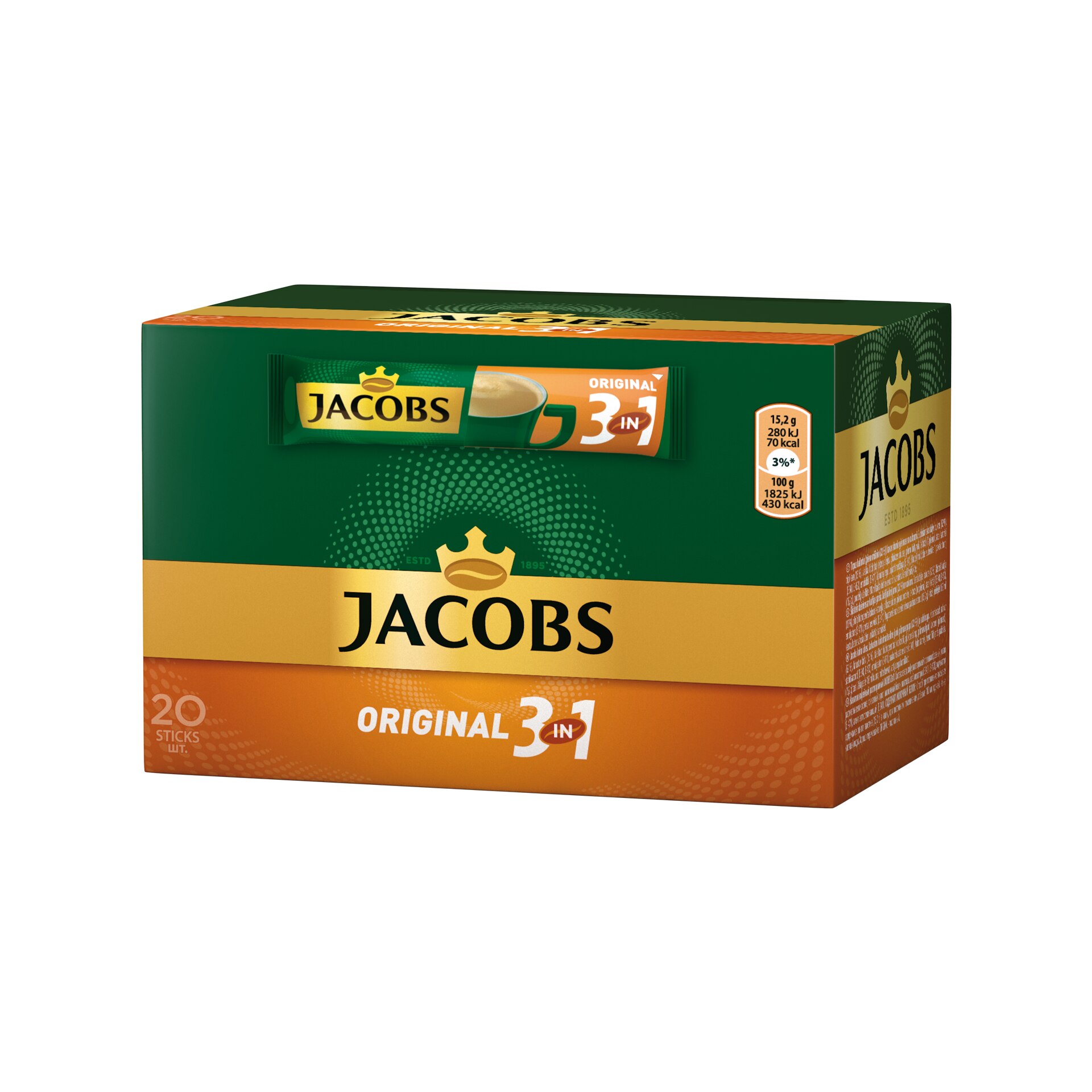 Set 96 plicuri cafea instant, Jacobs, 60x3in1, 20xLatte, 8xMilka ...