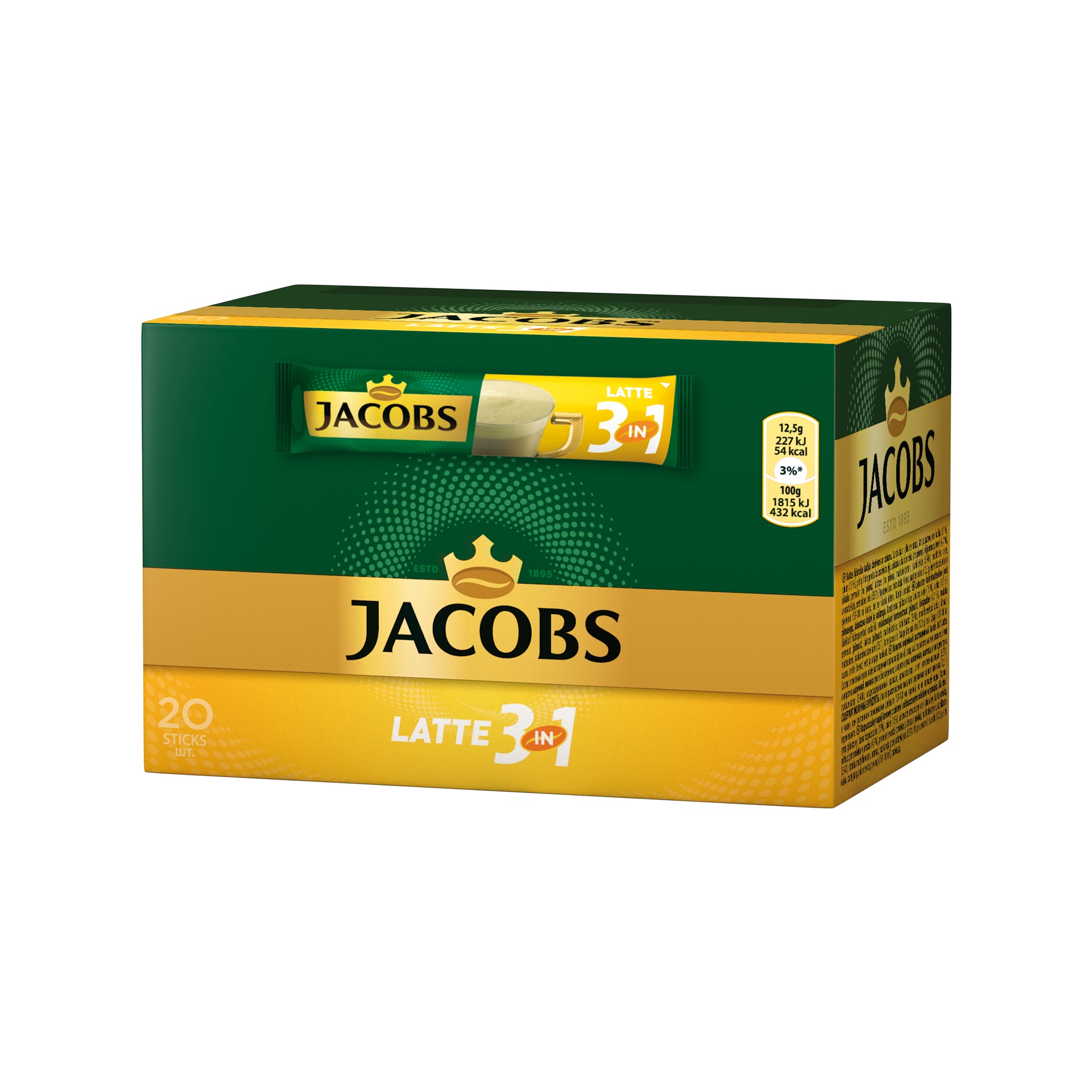 Set 96 plicuri cafea instant, Jacobs, 60x3in1, 20xLatte, 8xMilka ...