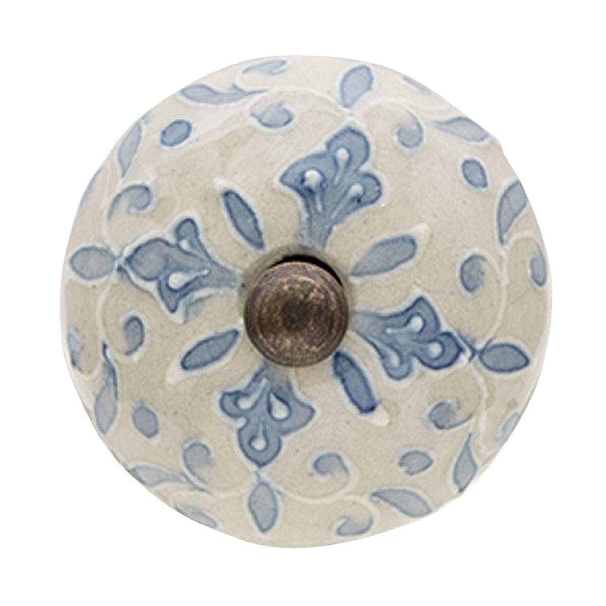 Set 4 butoni mobilier din ceramica alba albastra 4x3 cm - eMAG.ro