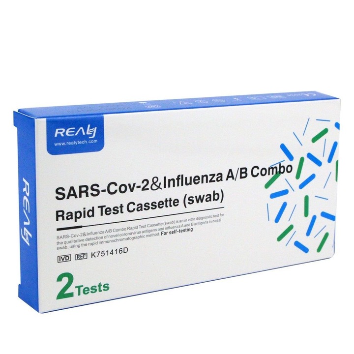 Set 10 bucati, Test rapid antigen combinat, Realy Tech, COVID-19 si ...