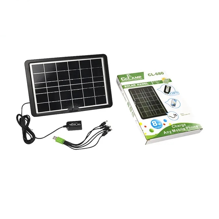 Panou Solar Portabil, Putere 8W, Tensiune 6V, IP65, Cablu cu Mufe 5 in ...