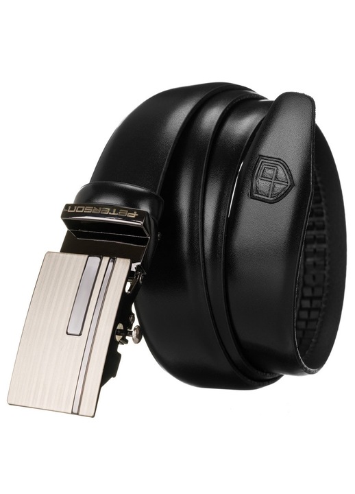 Curea din piele naturala pentru barbati, PETERSON, 100 cm, Fara gauri ...