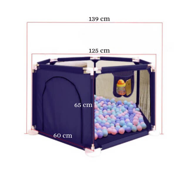 Spatiu de joaca tarc bebe, hexagonal, Empria, Albastru - eMAG.ro