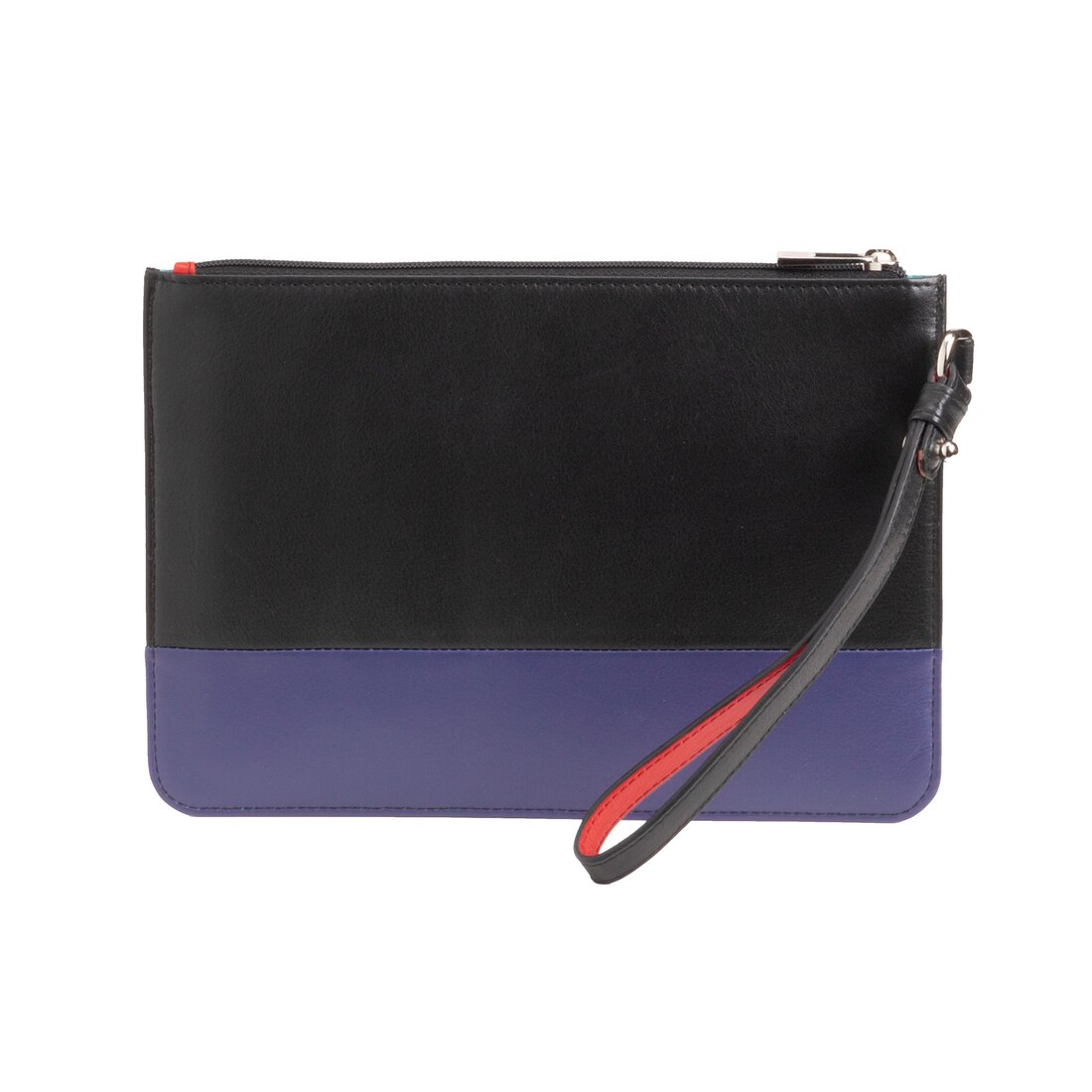 Poseta dama tip plic, DuDu, Piele naturala, Inchidere fermoar, Negru ...