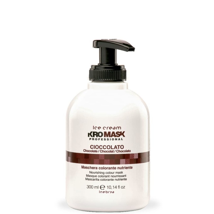 Masca de par coloranta si hranitoare, maro, Inebrya KroMask Chocolate ...