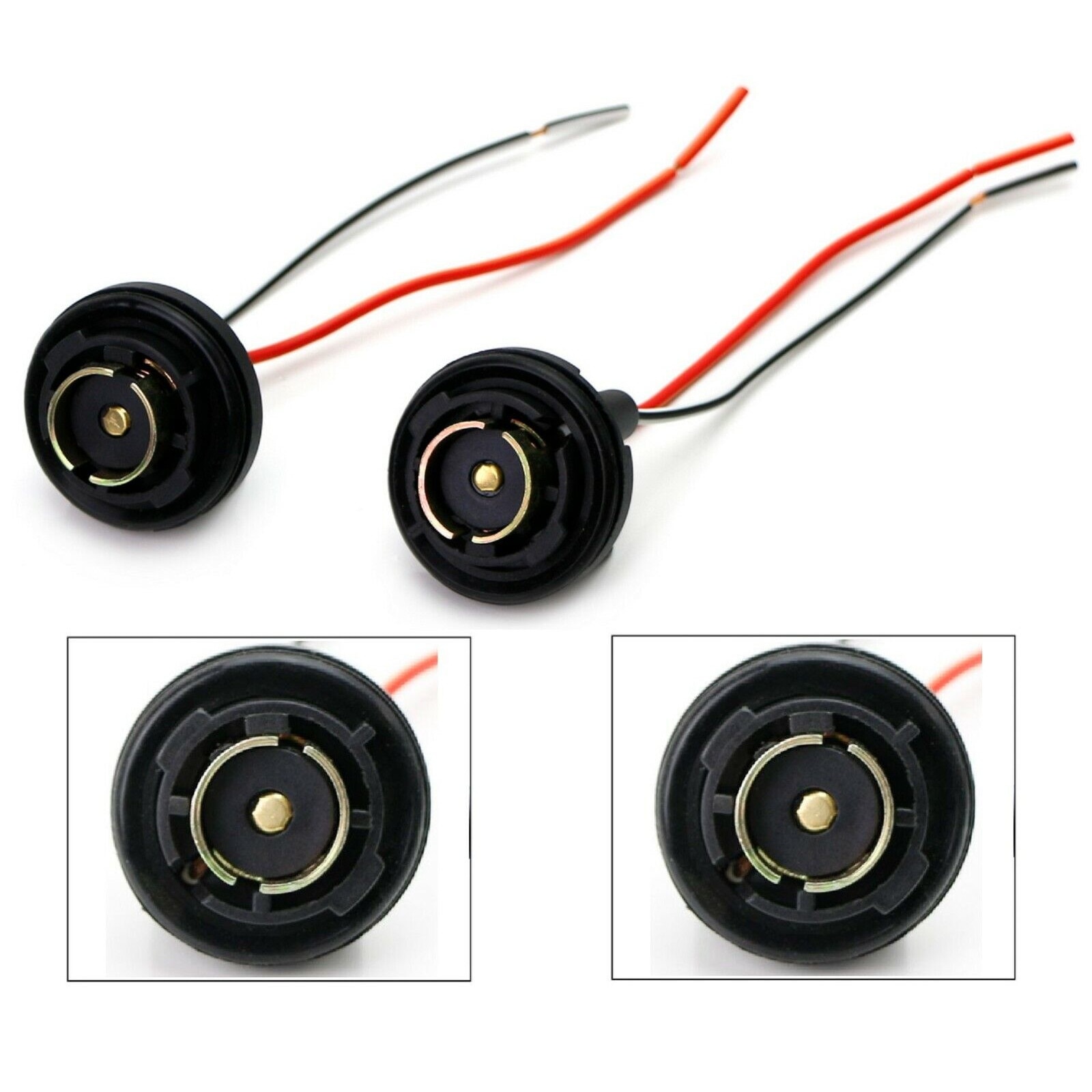 Set de 2 socluri metalice P21w 1156 cu cablaj pentru becuri led ...