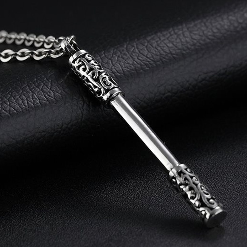 Lant cu pandantiv toiag calugar, model monkey king staff, unisex ...
