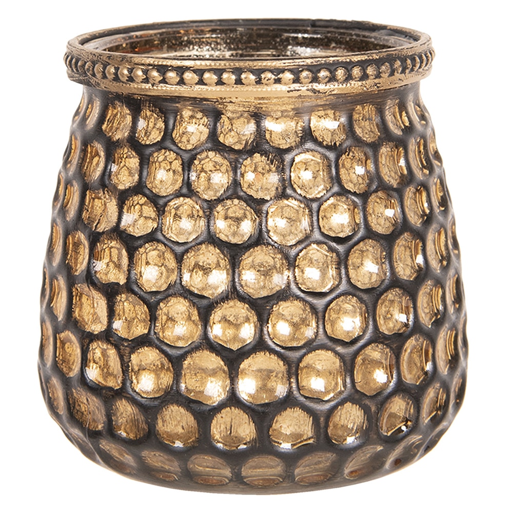 Set 3 vaze sticla aurie maro 9x9 cm - eMAG.ro