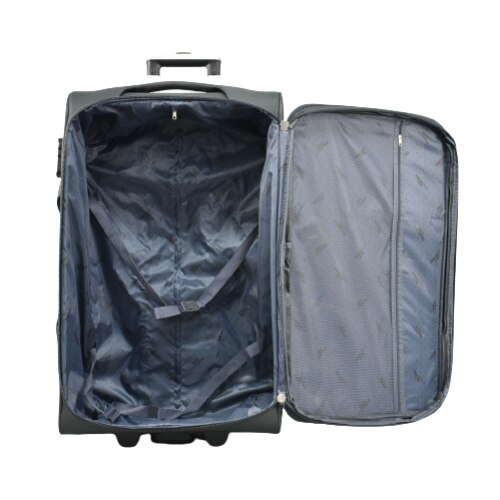 Set valiza, Perfect line, C cu expander, Textil, 75/30/46 cm, Gri - eMAG.ro