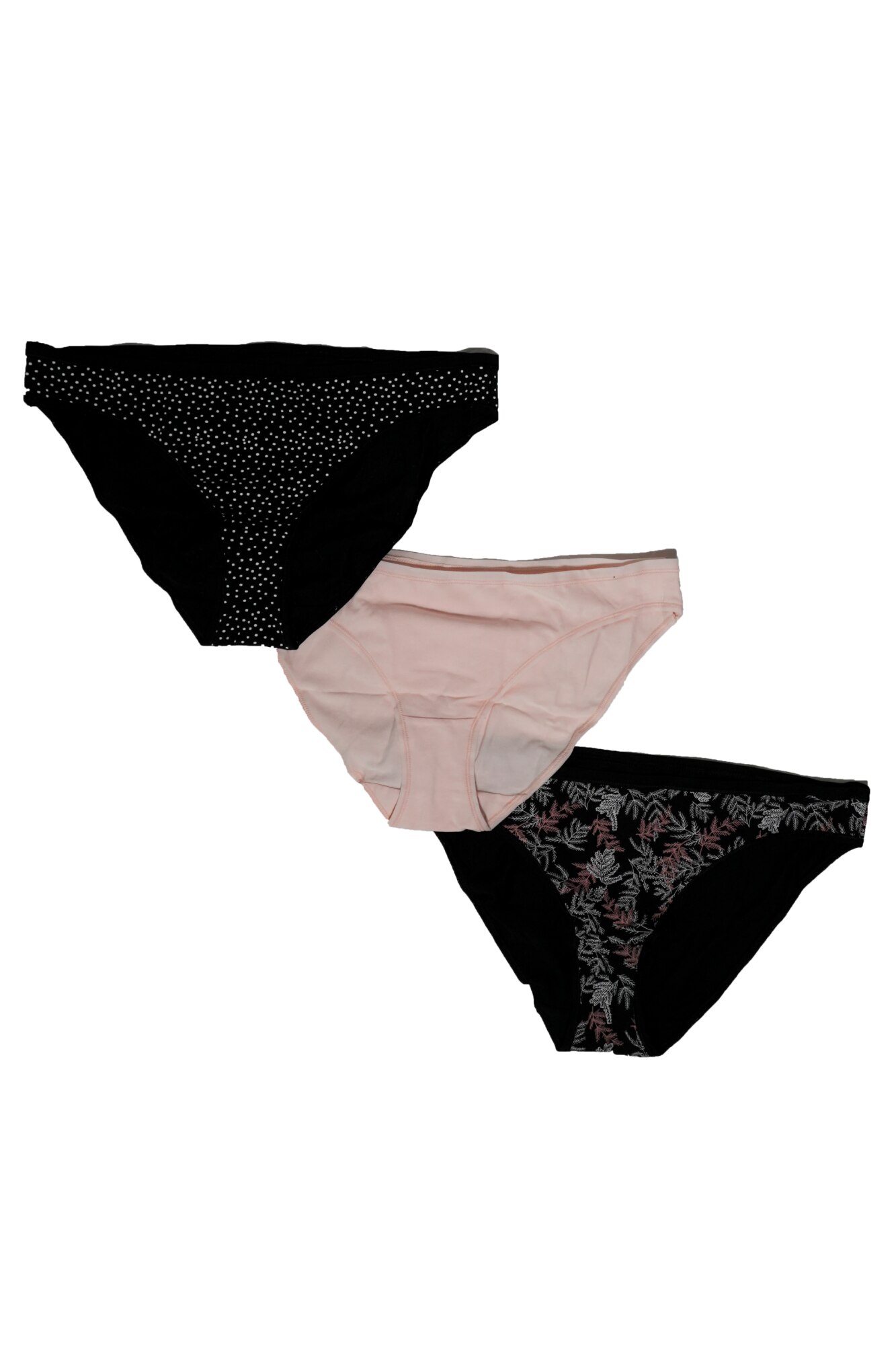 Set Chiloti Dama Bumbac - 3 bucati Negru/Roz, marimea 40 L - eMAG.ro