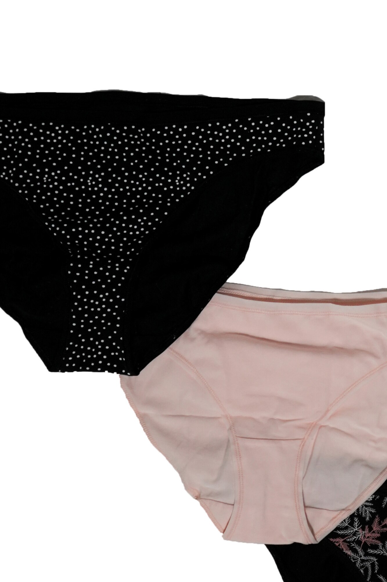 Set Chiloti Dama Bumbac - 3 bucati Negru/Roz, marimea 40 L - eMAG.ro