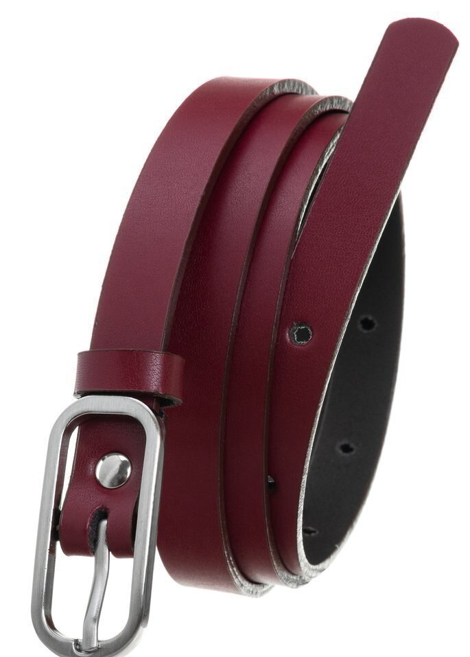 Curea dama, Piele naturala, Visiniu, 100 cm - eMAG.ro