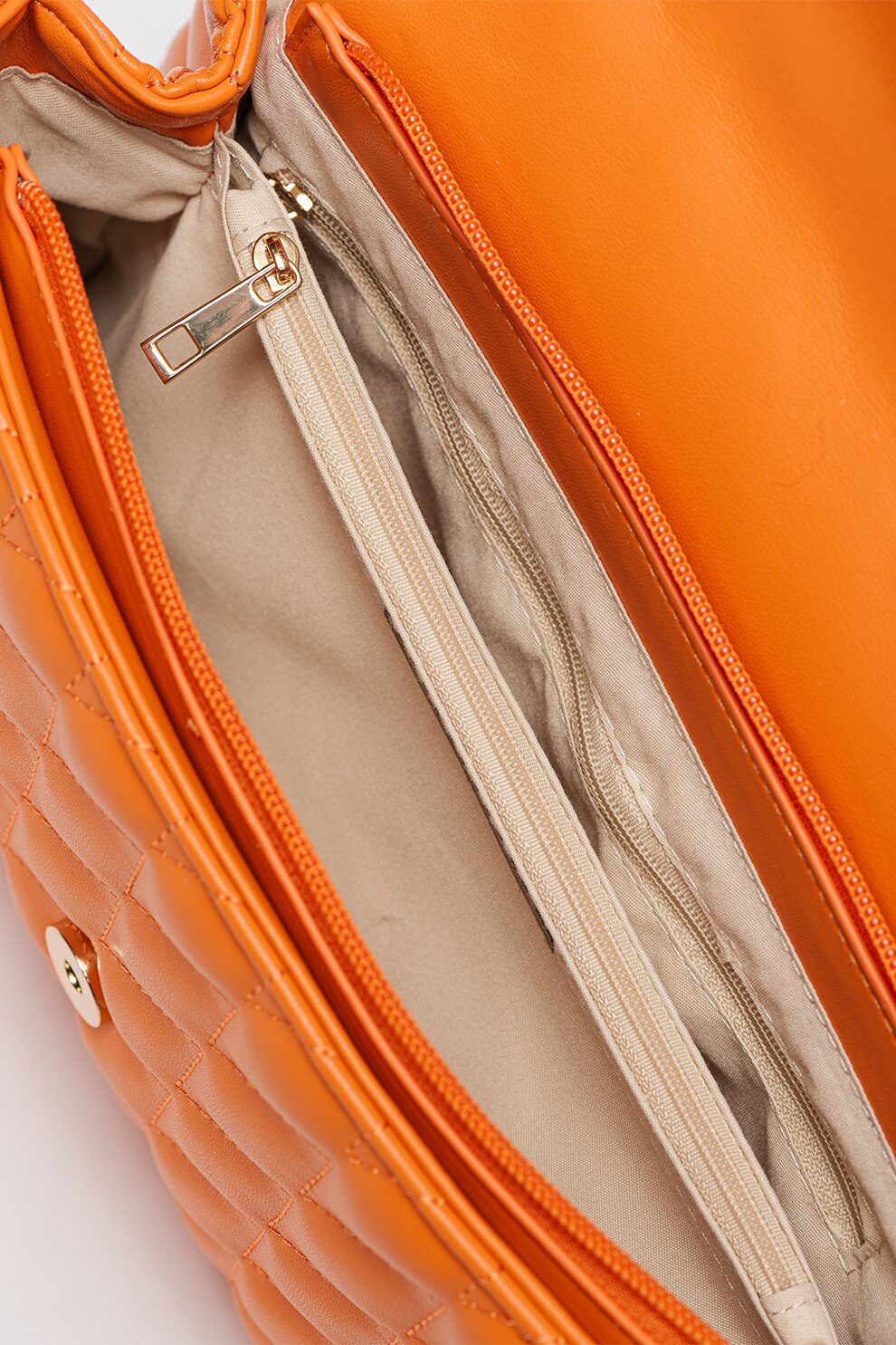 Francesca Rossi, Чанта за рамо от еко кожа с капитониране, Оранжев ...