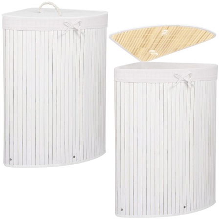 Cos de rufe, Bambus, 73l, Alb - eMAG.ro