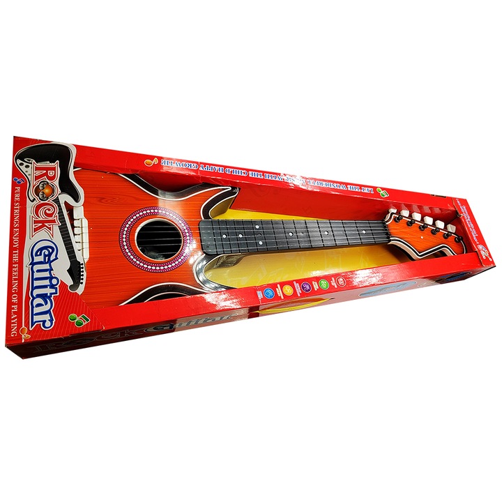 Chitara pentru copii, Rock Guitar JD, cu 6 corzi metalice, reglabil ...