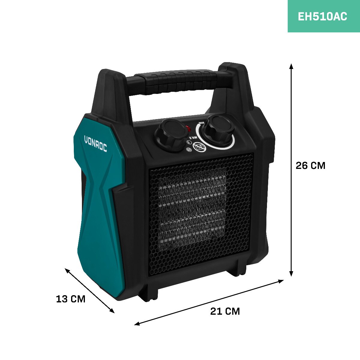 Aeroterma electrica VONROC 1000/2000W, EH510AC, Element ceramic - eMAG.ro