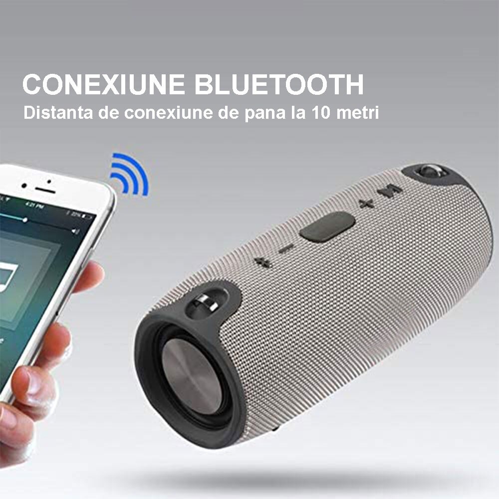 Boxa bluetooth EDAR®, 40W, 80dB, gri, 10000mAH, marime L - eMAG.ro