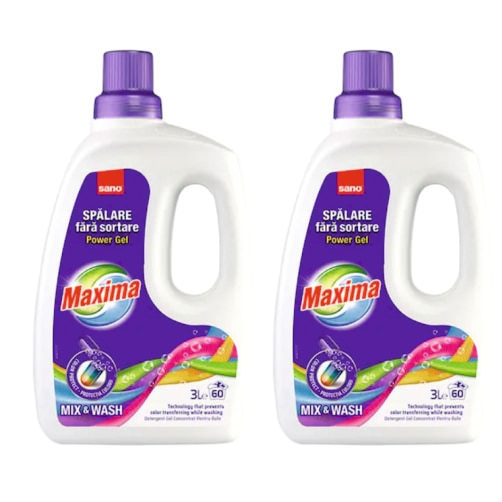 Pachet 2 X Detergent de rufe Sano Maxima Mix&Wash, 3L - eMAG.ro