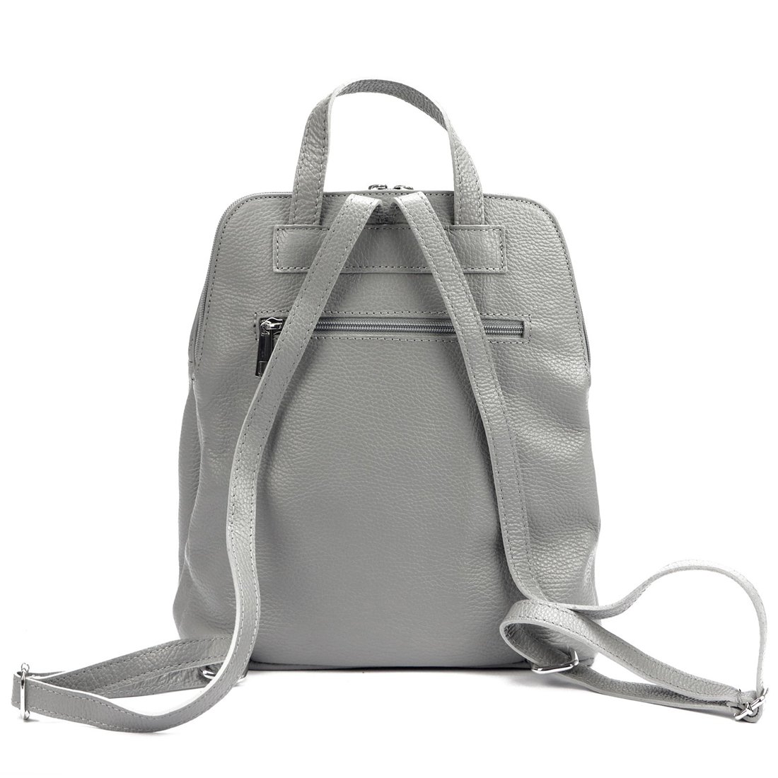 Rucsacuri dama, MiaMore, Piele naturala, Gri, 28x31x15 cm - eMAG.ro