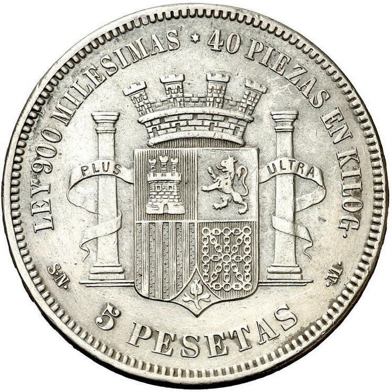 Moneda istorica din Argint 5 pesetas Spania - eMAG.ro