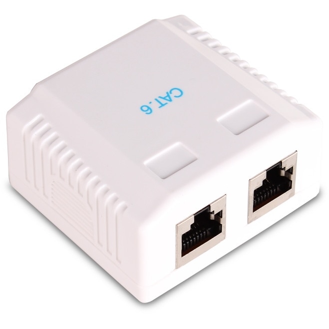 Двоен контакт, Getfort, 2 x RJ45, cat 6, Бял - eMAG.bg