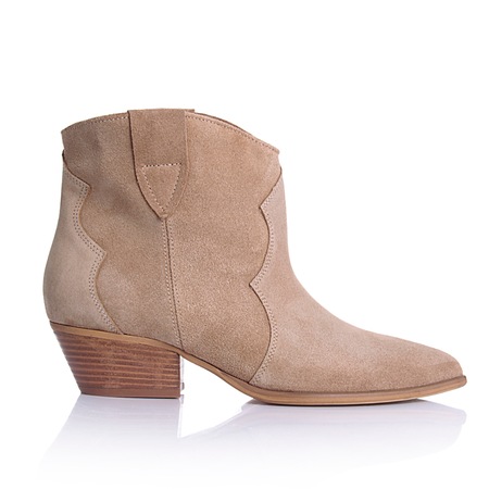 Botine dama, Gianmarko, Stil cowboy, Piele naturala, Crem, 38EU - eMAG.ro