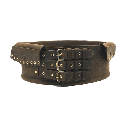 Chimir traditional din piele naturala, maro vintage, 140x13 cm - eMAG.ro