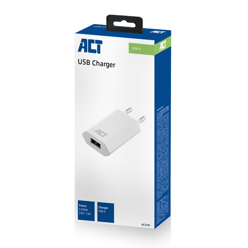 Adaptor, Act, USB, 1 port, 1A, 5W, Alb - eMAG.ro