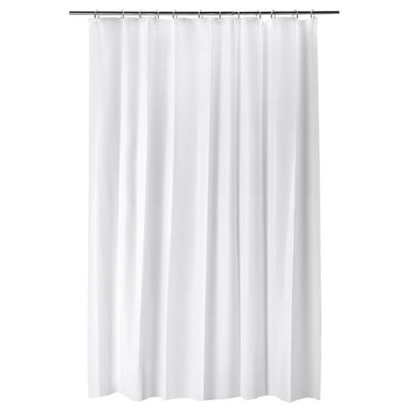 Perdea de dus cu 12 inele plastic incluse, Syamag, 200x180 cm, alba ...