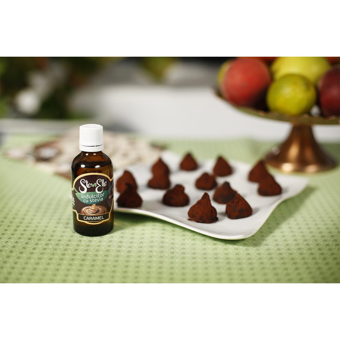 Indulcitor SteviElle cu stevia si aroma naturala de caramel, 10ml, 100 ...
