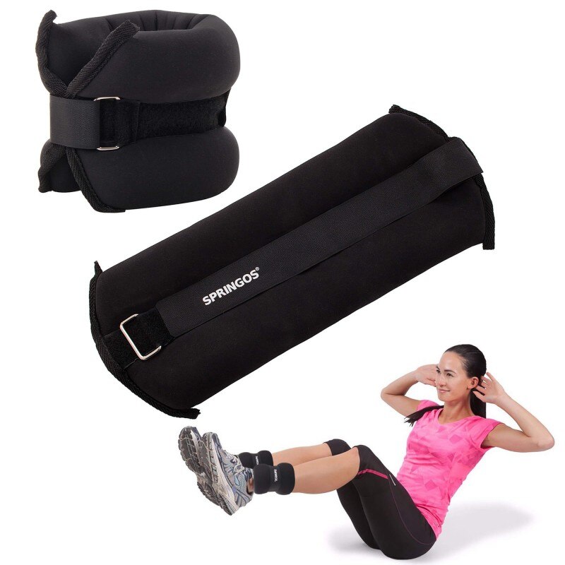 Set 2 Greutati incheietura maini, Springos, 2x3 kg, 42x16 cm, Negru ...