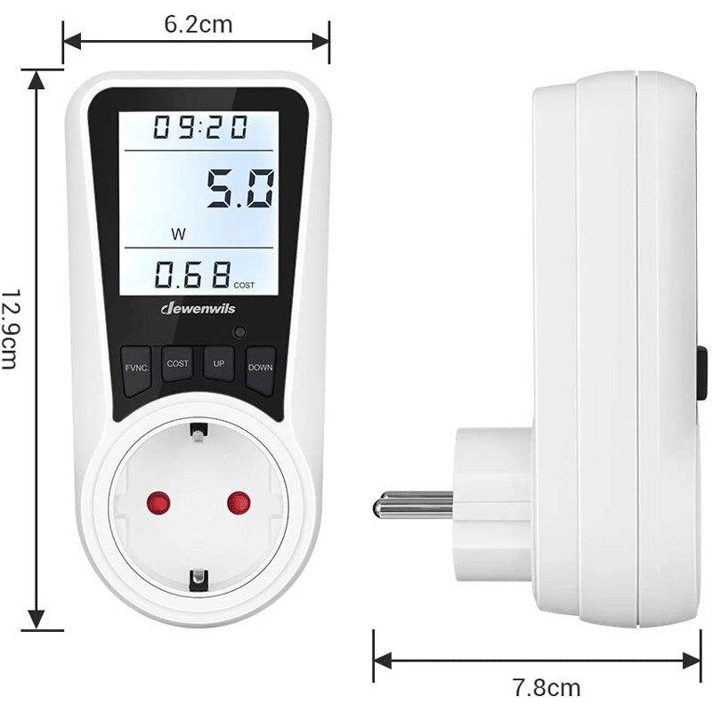 Priza cu Contor de Energie, Vaxiuja, Display Digital LCD, Monitorizare ...