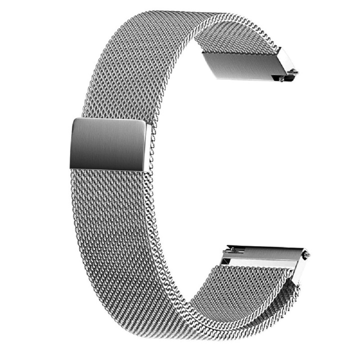 Curea ceas metalica, model milanez, bucla magnetica, 22mm - eMAG.ro