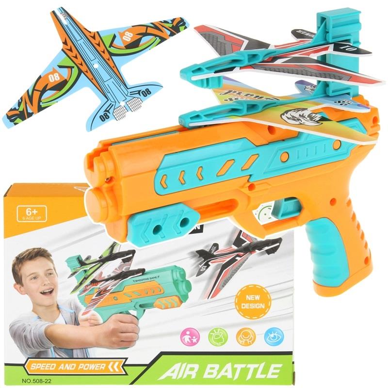 Pistol de Jucarie pentru Copii, Lansator de Avioane, Include 3 Avioane ...