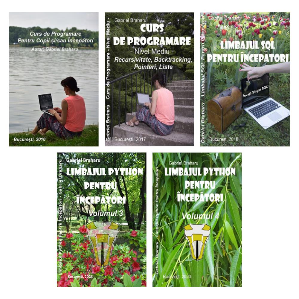 Set de 5 Carti Programare Incepatori (166), Gabriel Braharu, Colectia "Invata programare singur ...