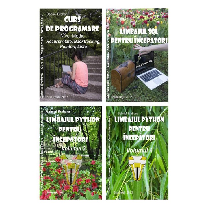 Set de 4 Carti Programare Incepatori (101), Gabriel Braharu, Colectia "Invata programare singur ...