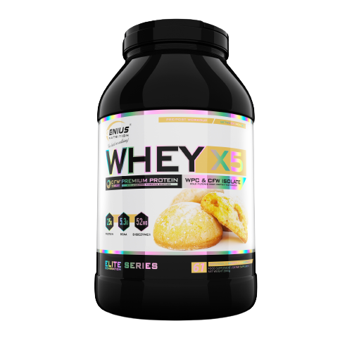 Proteina din zer Whey X5 cu aroma Biscotti Cookies, Pudra proteica ...