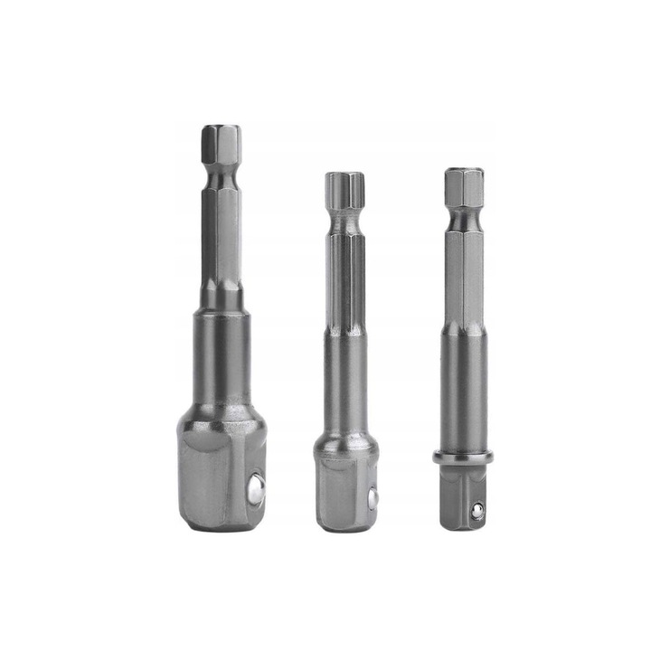 Set 3 adaptoare pentru filetanta 1/2, 1/4, 3/8, Silver - eMAG.ro