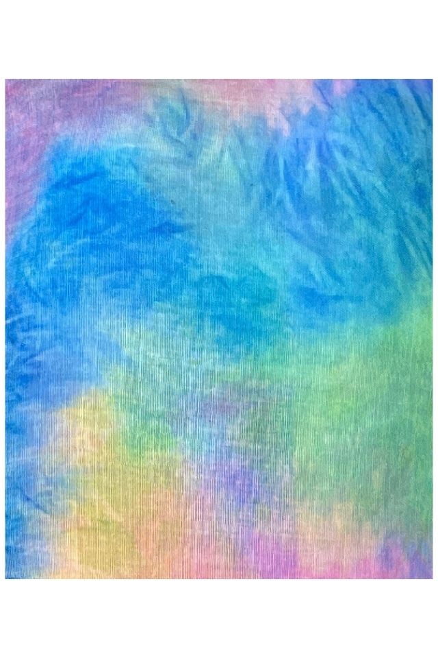 Esarfa curcubeu din casmir, Dacali, albastru/roz, 185 x 75 cm - eMAG.ro