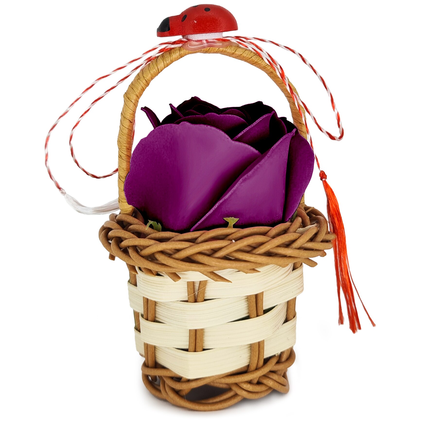 Aranjament floral cosulet cu trandafir de sapun parfumat bopo, Violet ...