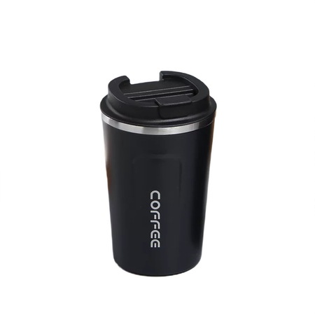 Cana termos pentru cafea, MilaSuu, Inox, 380 ml, Negru - eMAG.ro