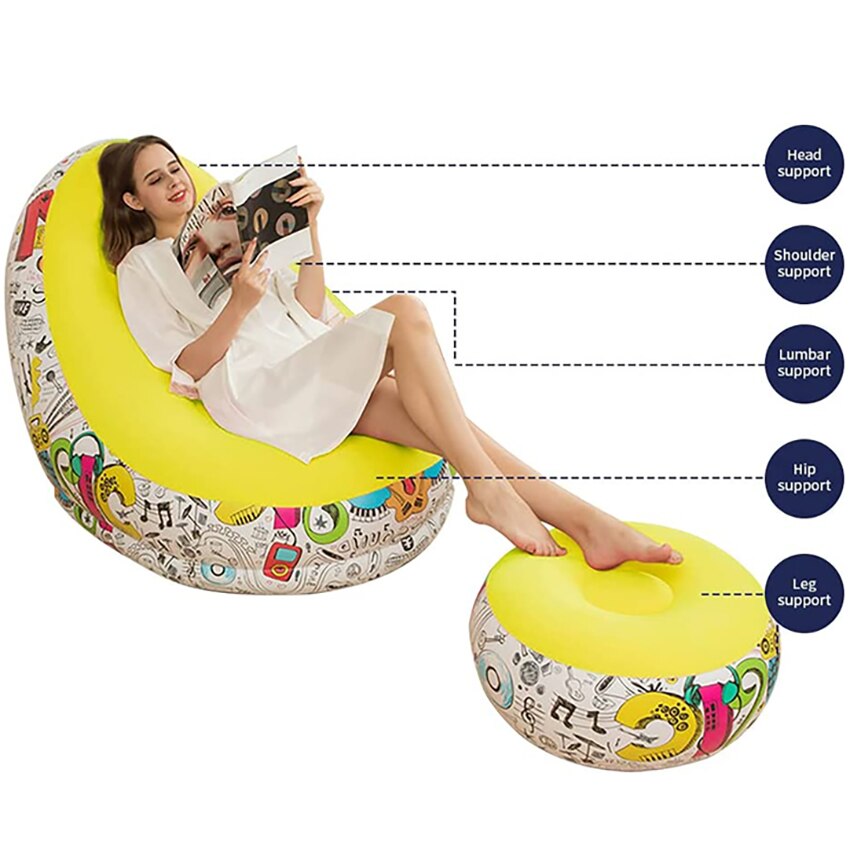 Set fotoliu gonflabil/suport pentru picioare, Pompa electrica ...