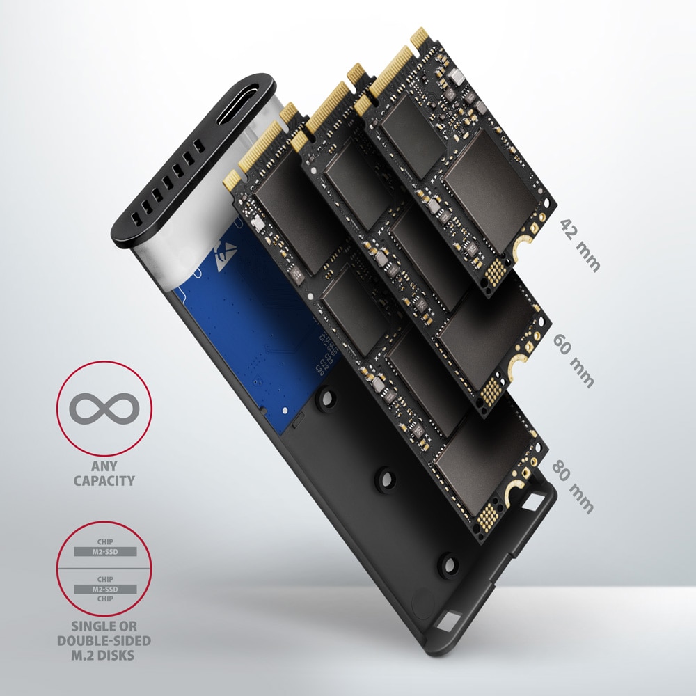 Външен Rack Axagon EEM2-SB2 External rack - USB-C към M.2 NVME - eMAG.bg