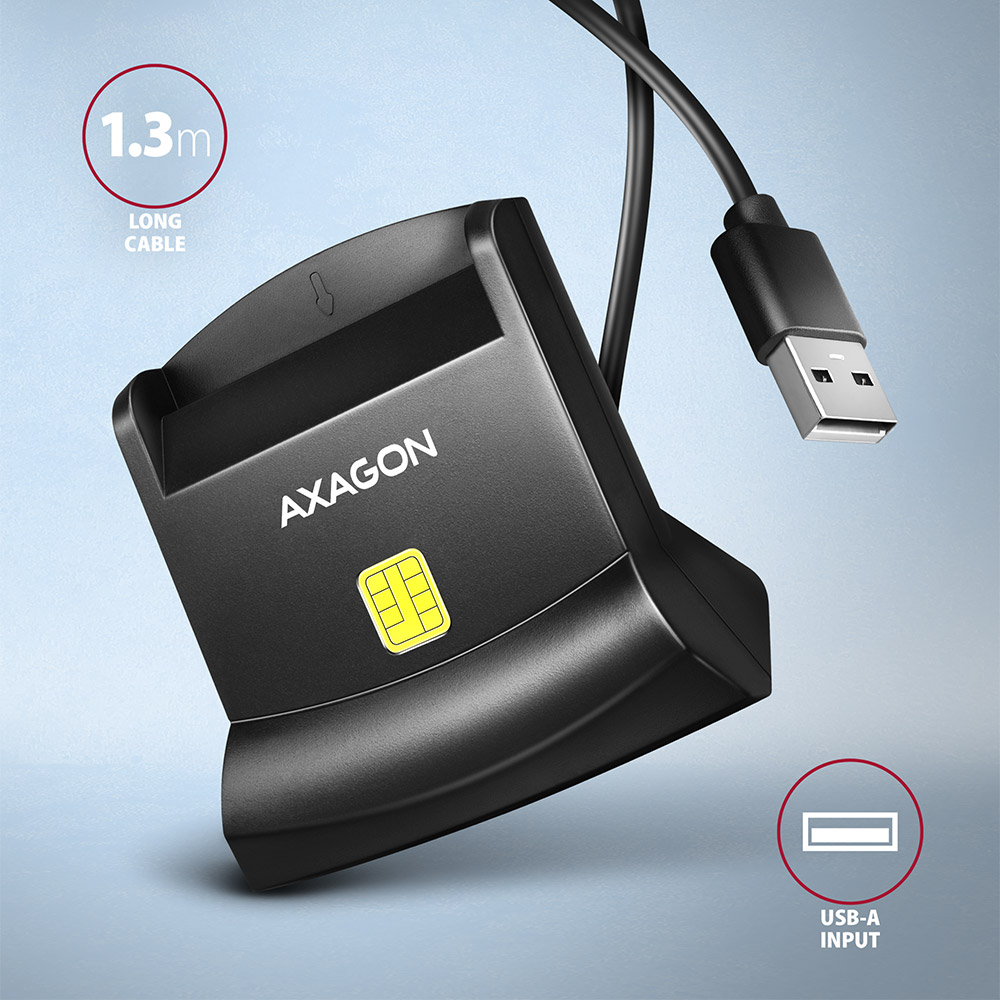 Cititor SIM Axagon Smart Card PocketReader, CRE-SM4N, USB 2.0 - eMAG.ro