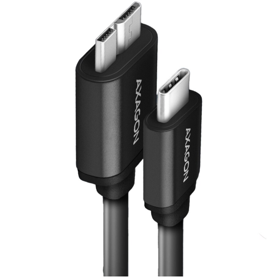 Cablu Axagon SPEED, USB Micro-B / USB-C, 3A,100cm, negru - eMAG.ro