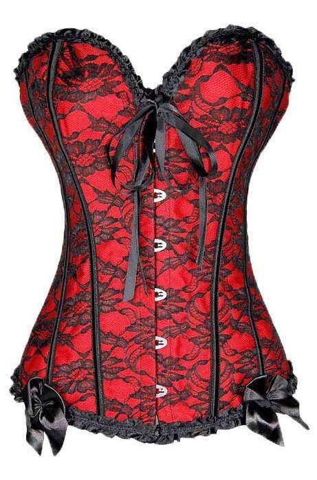 Corset sexy, MilaSuu, Poliester, Rosu/Negru, M - eMAG.ro