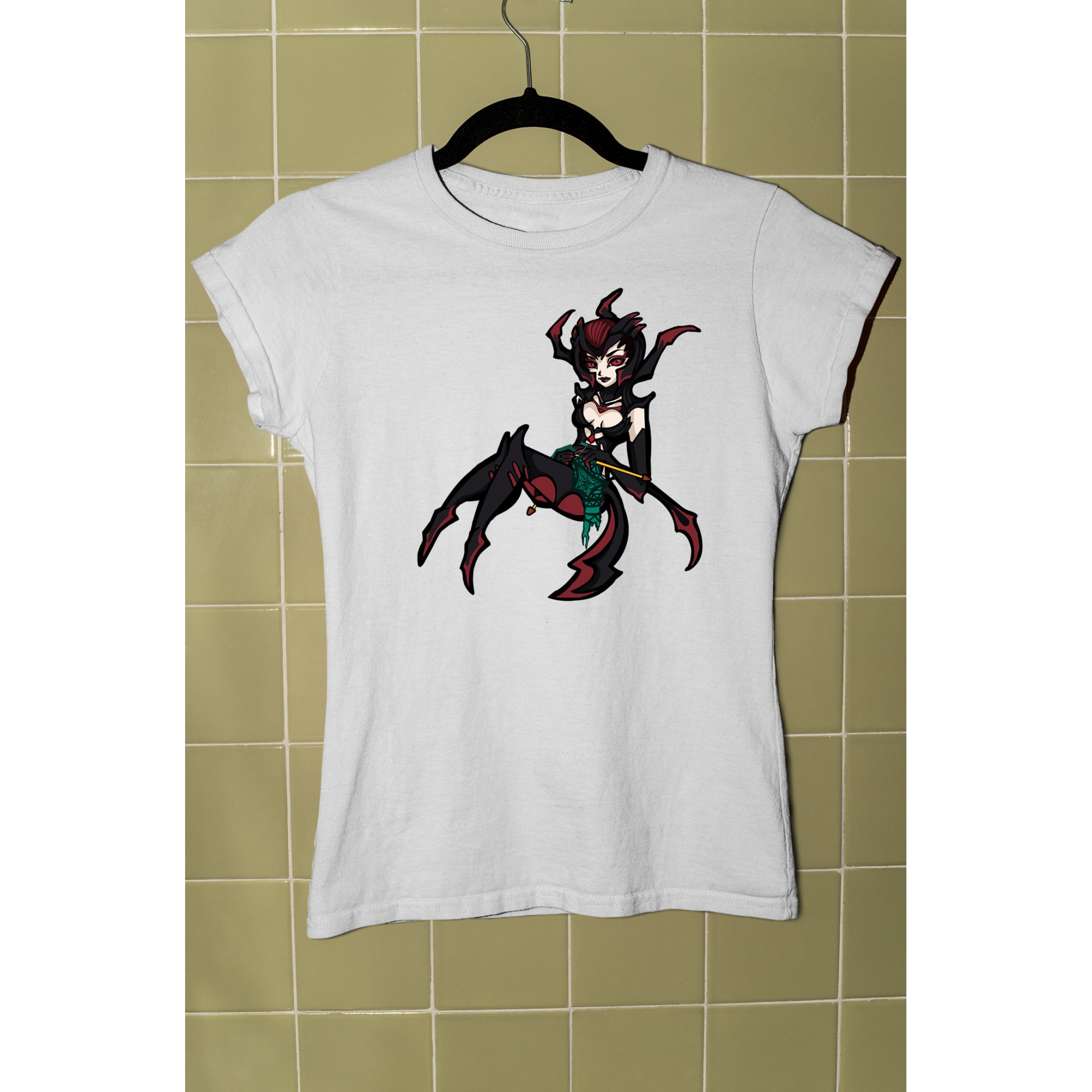 Tricou pentru dama personalizat, Alb, Elise model 2, cartoon fan art, S ...