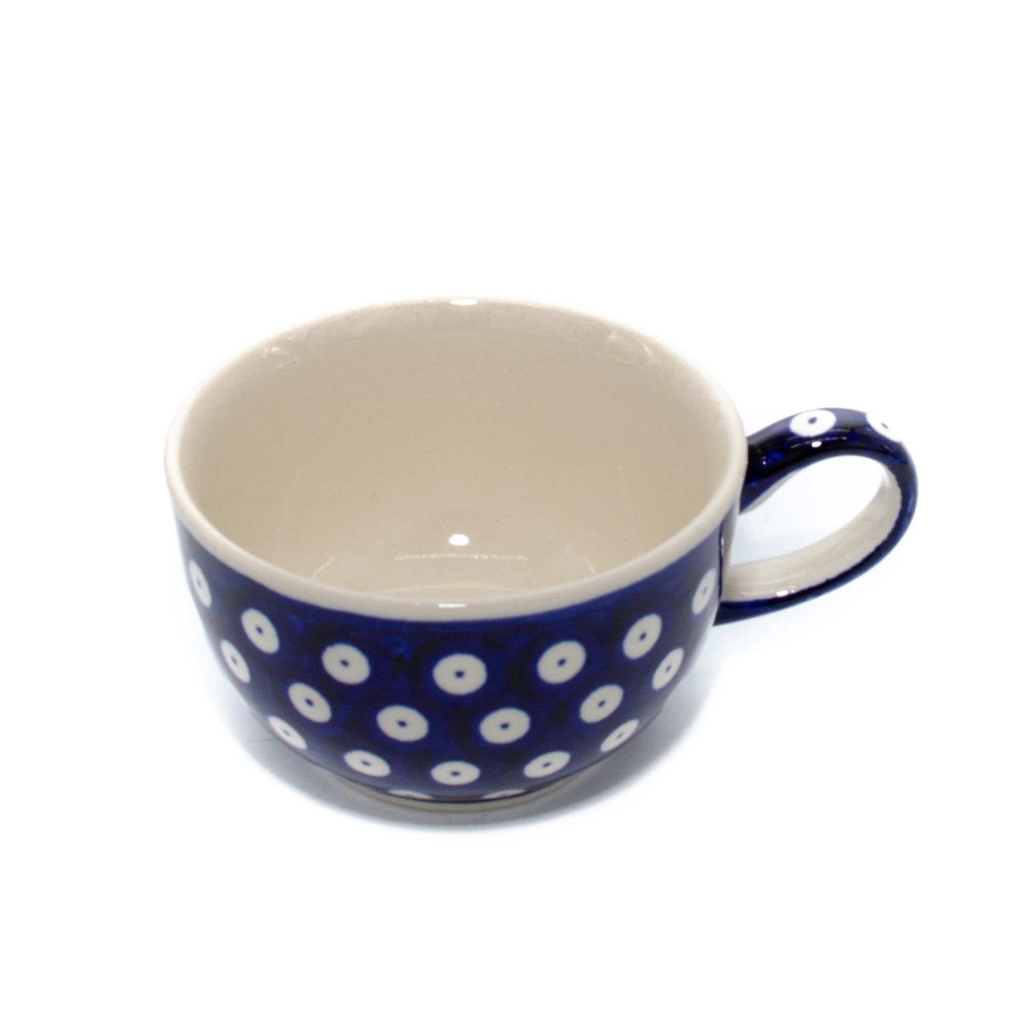 Ceasca pentru cafea Blue Eyes, ceramica smaltuita, pictata manual, 210 ...