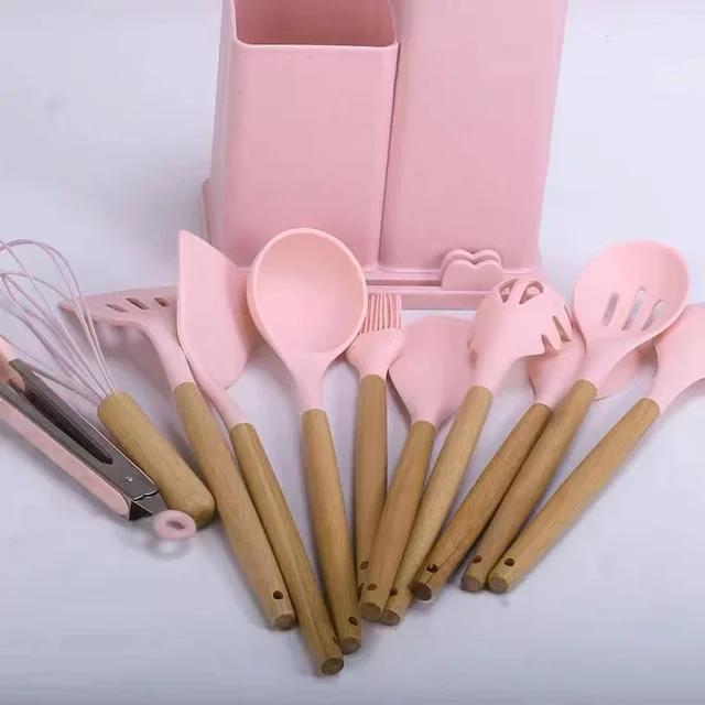 Set cutite otel inoxidabil si ustensile de bucatarie in suport cu ...